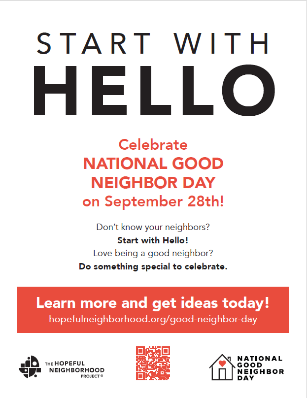 NATIONAL GOOD NEIGHBOR DAY | BrookeCoPubLibraries