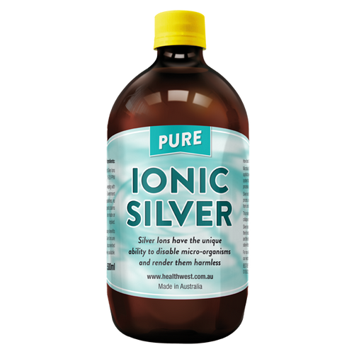 HealthWest Ionic Silver 500ml Glass Bottle | Health Traders