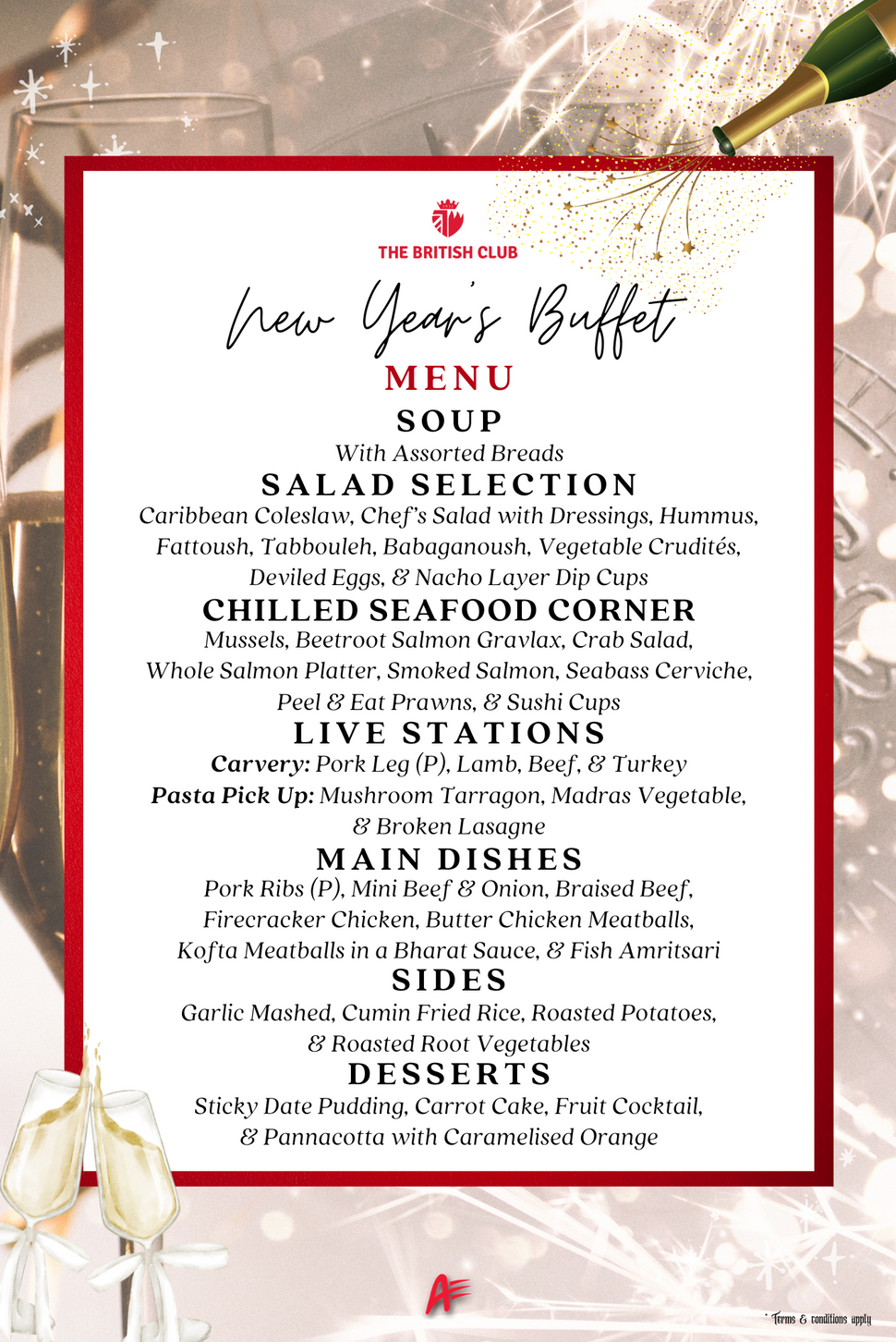 Festive Menus 2023 | British Club Bahrain