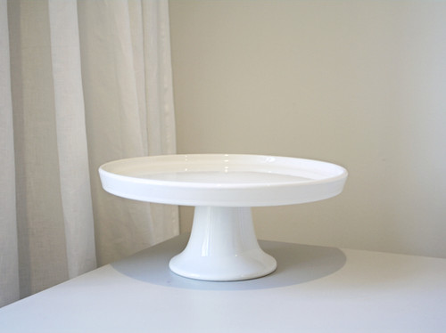 Cake Stand Medium White Ceramic | SIPS Rentals