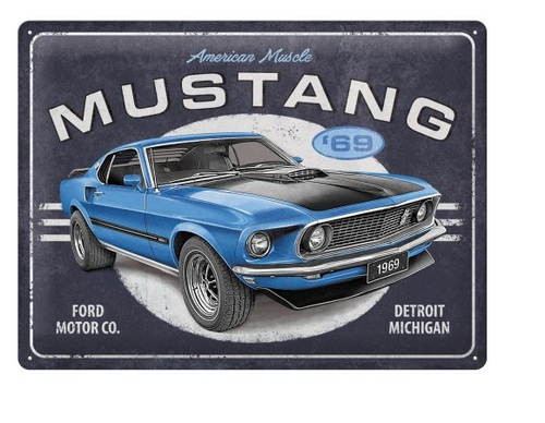 FORD MUSTANG 1969 MACH 1BLUE SIGN | Watchmaker