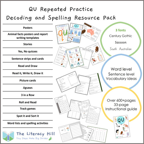 QU repeated practice decoding and spelling | The Literacy Hill