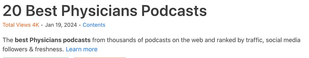 Top 20 Physician Podcasts 2024!