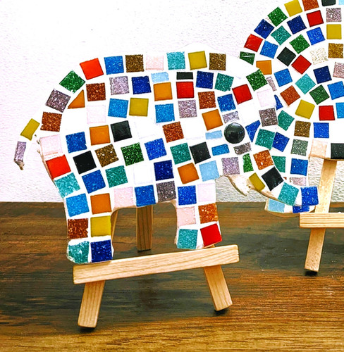 Baby African Elephant Multicoloured Mosaic Kit | Montet Designs