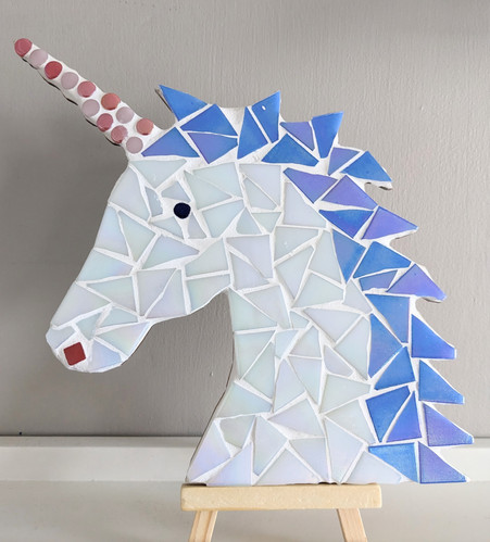 White Iridescent Unicorn Mosaic Kit | Montet Designs