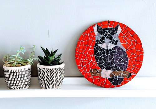Purple and Red Round Owl DIY Mosaic Kit | Montet Designs