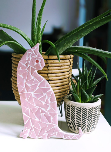 Pastel Pink Cat Mosaic Kit | Montet Designs