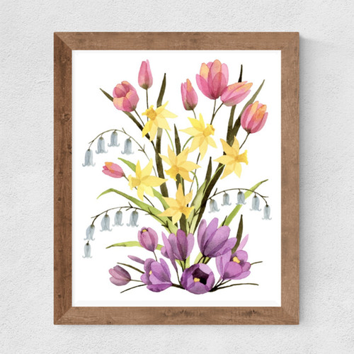 Spring Flowers watercolor art print | Papermill Creative