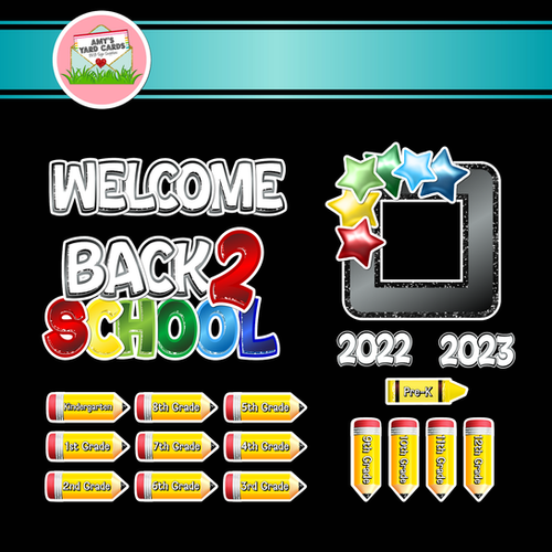 BB Welcome Back 2 School Set w/Frame | Amy's Yard Cards