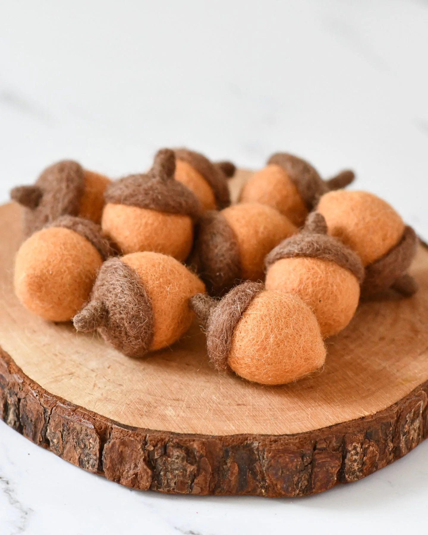 Felt Acorns (Brown) - 10 Acorns | Well Oil Bee