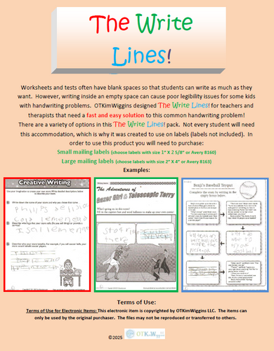 The Write Lines! Fast, Printable Line Guides for Worksheets, Notebooks ...