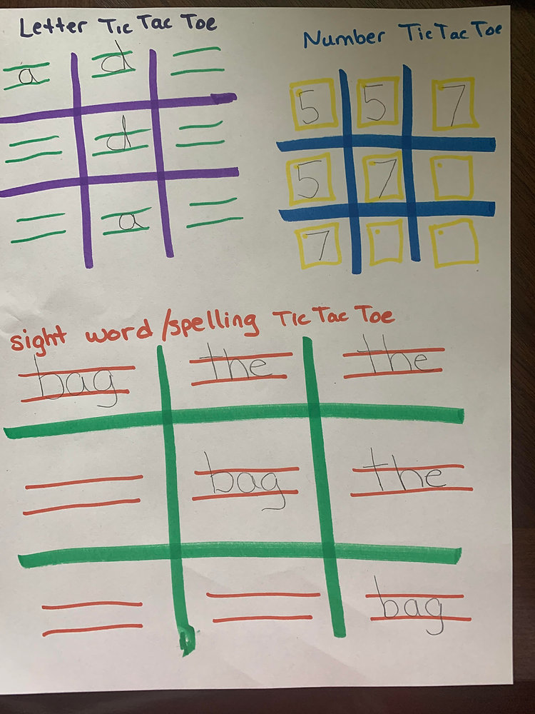 Tic Tac Toe: Letter/Number/Word