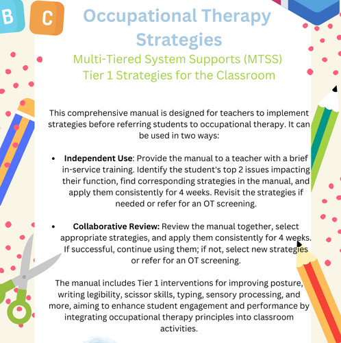 Occupational Therapy Strategies: MTSS Tier 1 Strategies for the ...