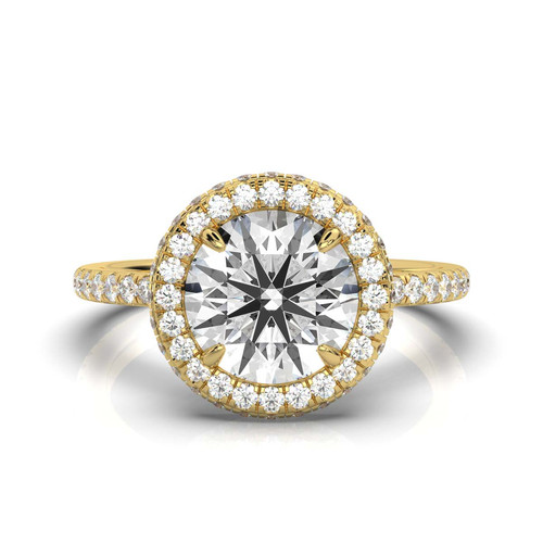 18K Solid Gold Halo Claw Lab Grown Diamond Ring | The Karat Store