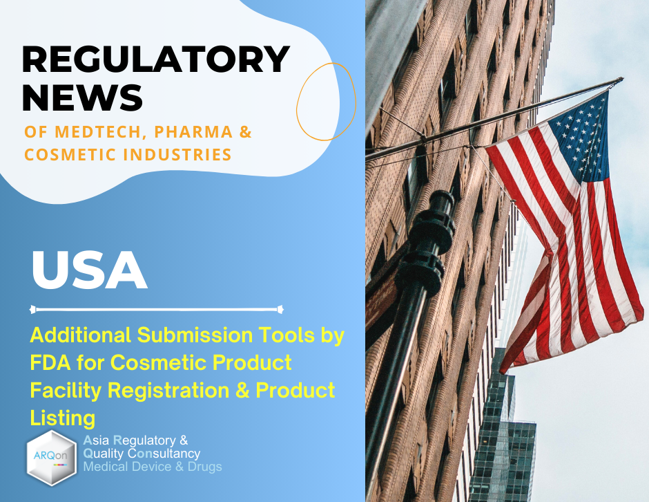 US: Additional Submission Tools by FDA for Cosmetic Product Facility ...