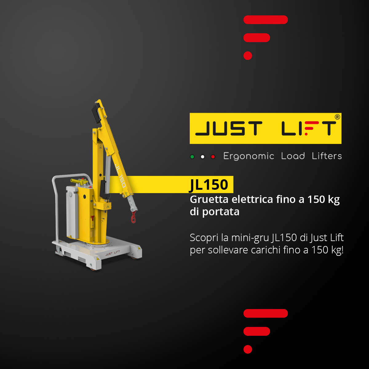 Electric mini crane JL150 - Products | Just Lift - Italy