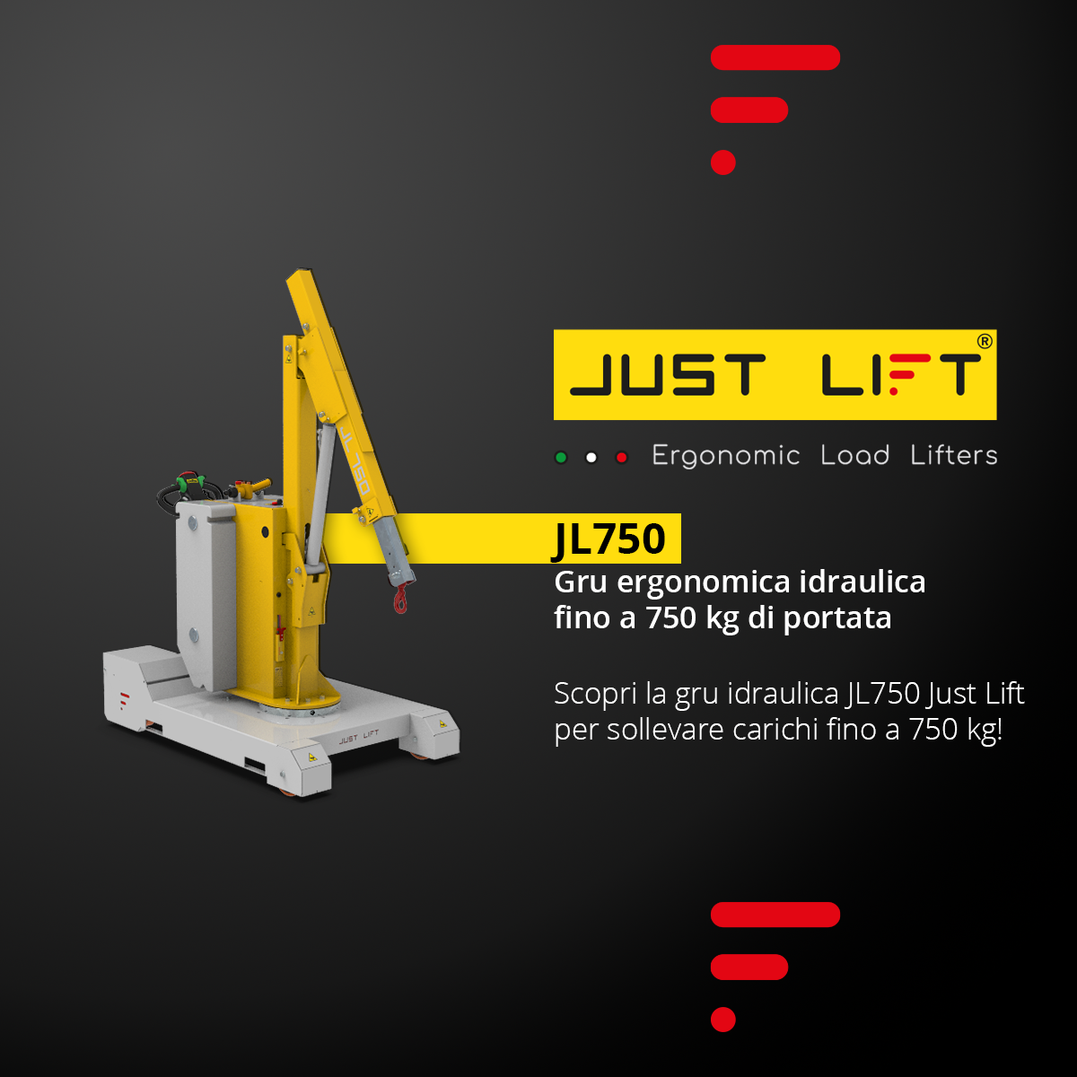 Mini electric and hydraulic counterbalanced crane JL750 - Products ...