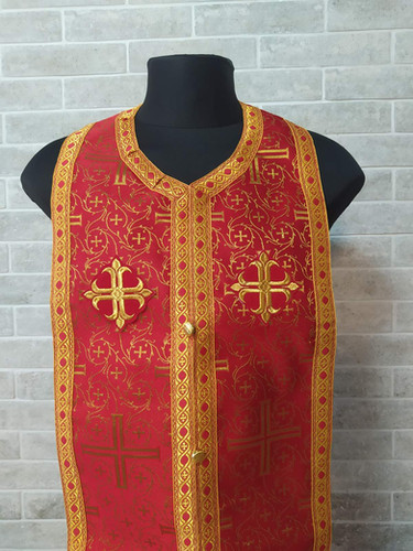 Orthodox stole and cuffs in brocade - Priest's communion set - Gift ...