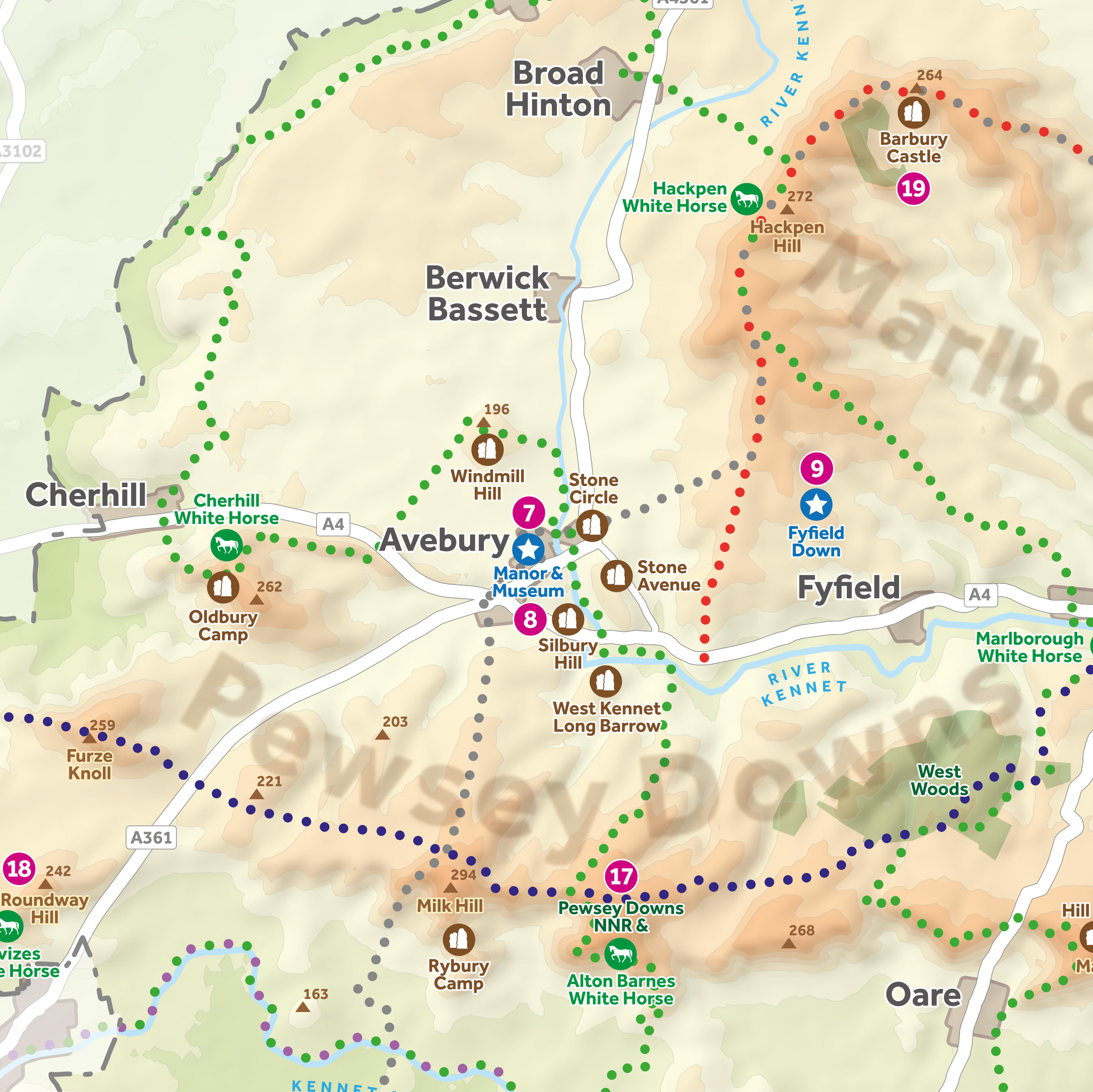 FourPoint Mapping | Tourist Map: North Wessex Downs AONB