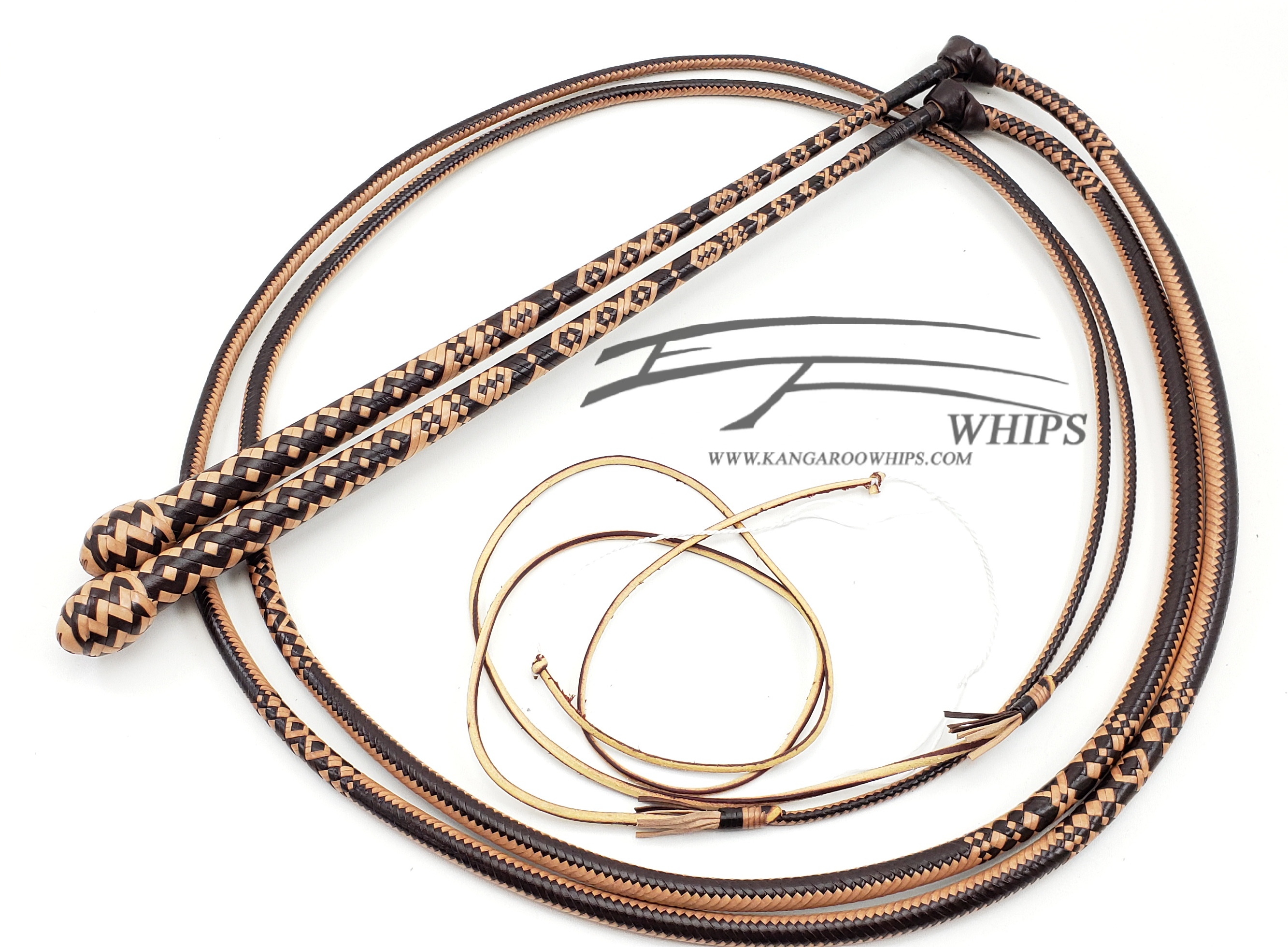EF Whips - Hand Crafted Full Plait Kangaroo Hide Stock Whip