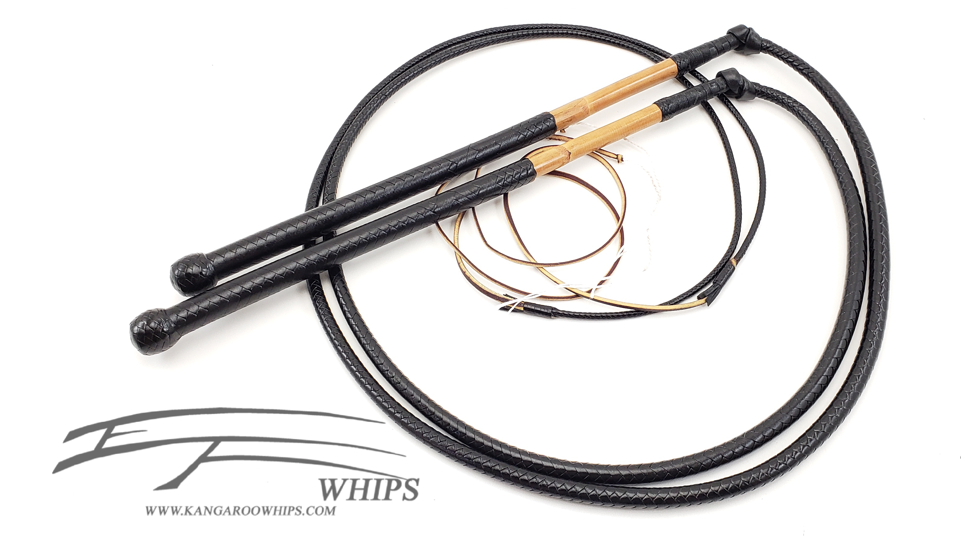 EF Whips - Hand Crafted Half Plait Kangaroo Hide Stock Whip