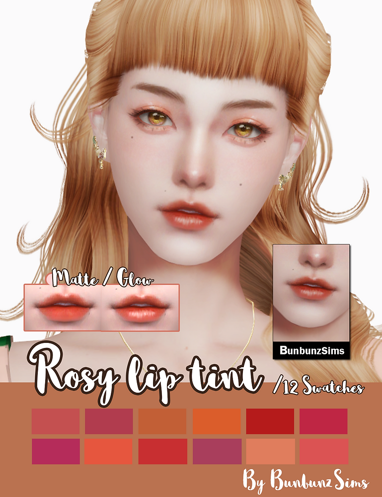 Rosy lip tint - [Lipstick] 12 swatches ( ω )