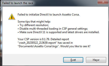 Assetto Corsa Directix Hatası | DPC GROUP - AC