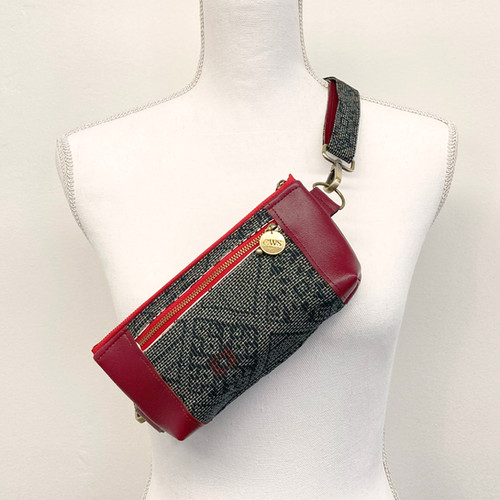 Burgundy & Black Geo Sling | carriewrightsilk