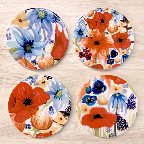 Sunny Day Original Art Coasters Set of 4 | carriewrightsilk