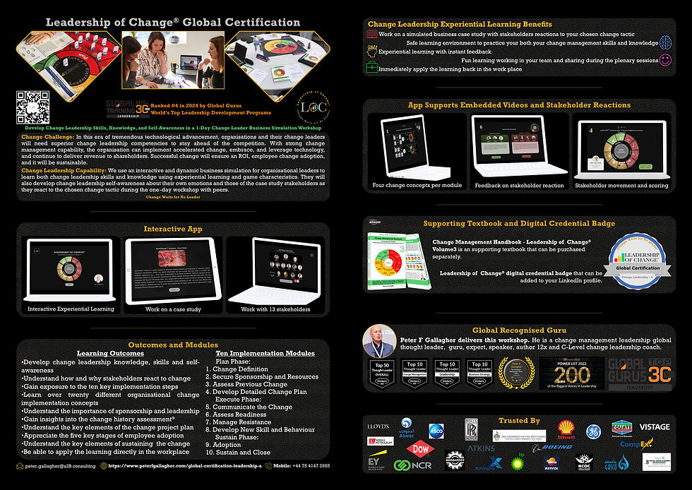 Leadership of Change® Global Certification - Change Leadership A ...