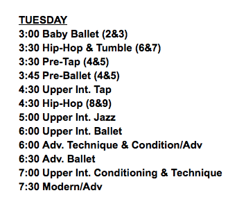 Class Schedule | Total Eclipse Dance Studio | Needham, MA