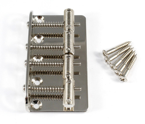 Vintage Bent-Plate w/ Threaded Saddles Bass Bridge - Nickel | Tone Emporium