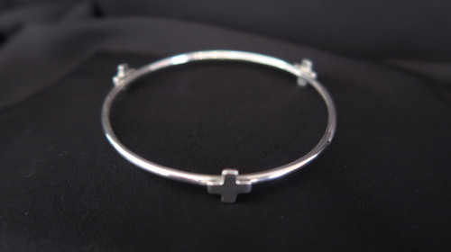 Cross Bangle | Silver Exposure