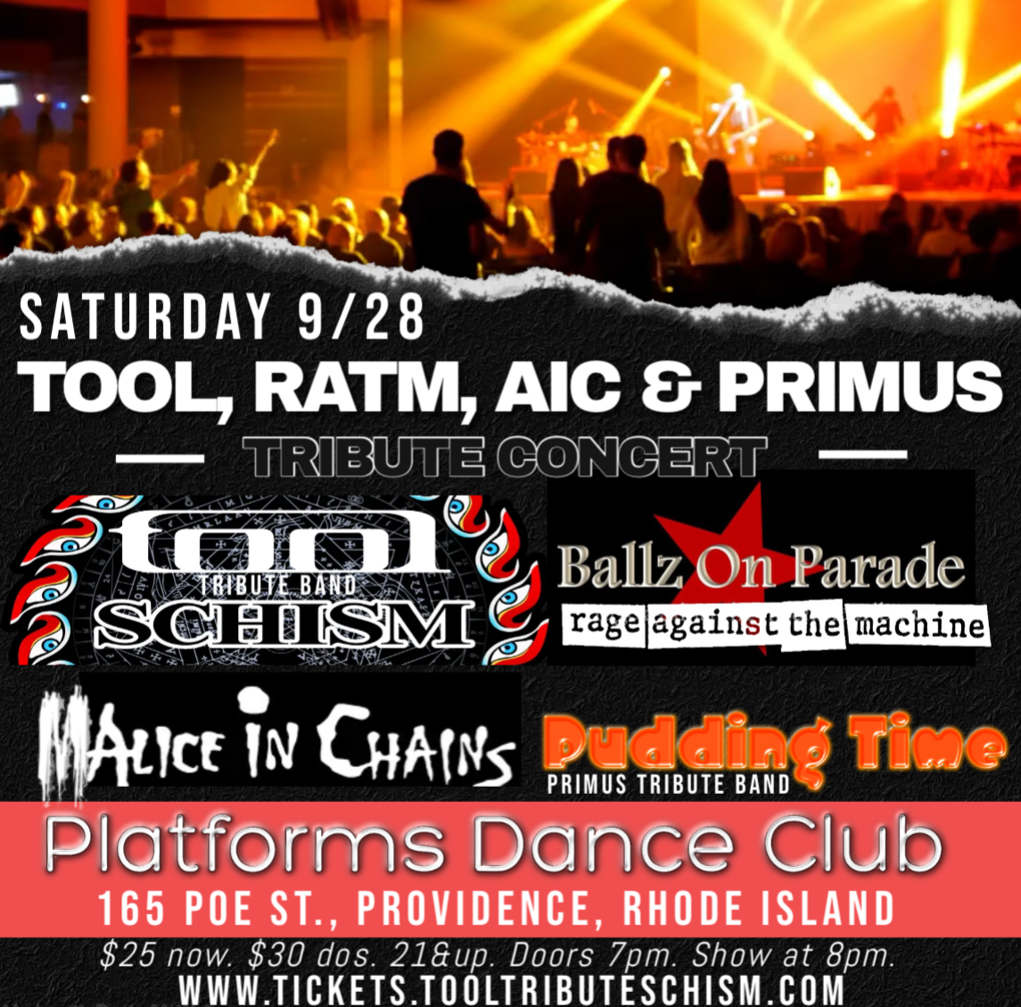 9/28 Malice in Chains (AIC) & Tool tribute Schism at Platforms Dance Club in Providence, RI w ...