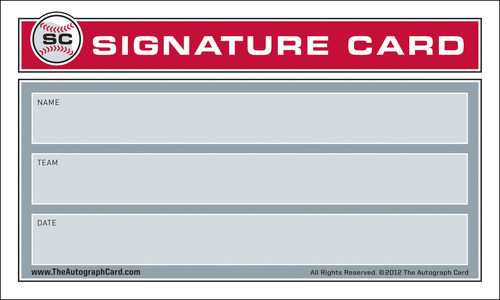 TheAutographCard.com | Blank signature cards for collecting autographs