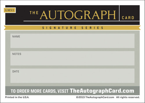 TheAutographCard.com | Blank signature cards for collecting autographs