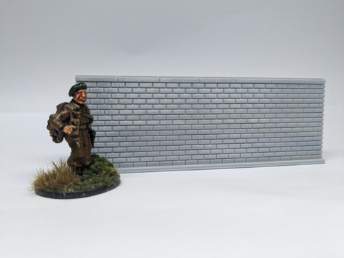 28mm Peak Topped Brick Wall (100mm Straight) x4 | Sabotag3d