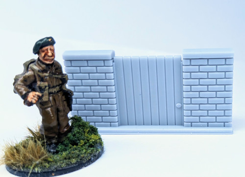 28mm Peak Topped Low Brick Wall with Single Gate (50mm Straight) x2 ...