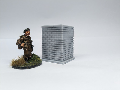 28mm Peak Topped Brick Wall (Corner) x4 | Sabotag3d