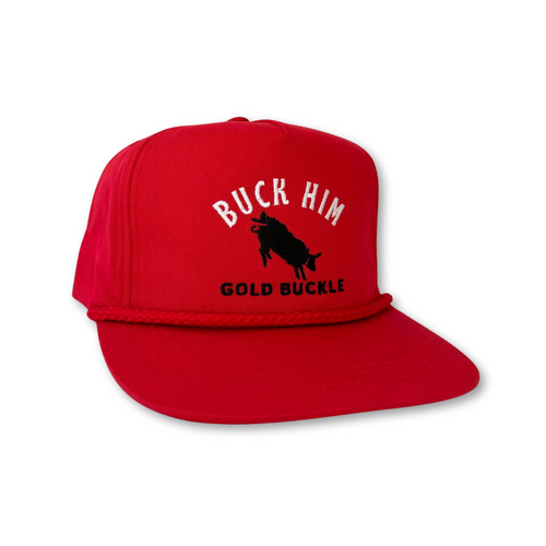 Red Buck Him Cap | Gold Buckle