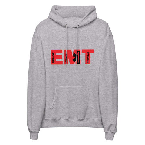 EMT Red and Black unisex fleece hoodie | Diesel Therapy