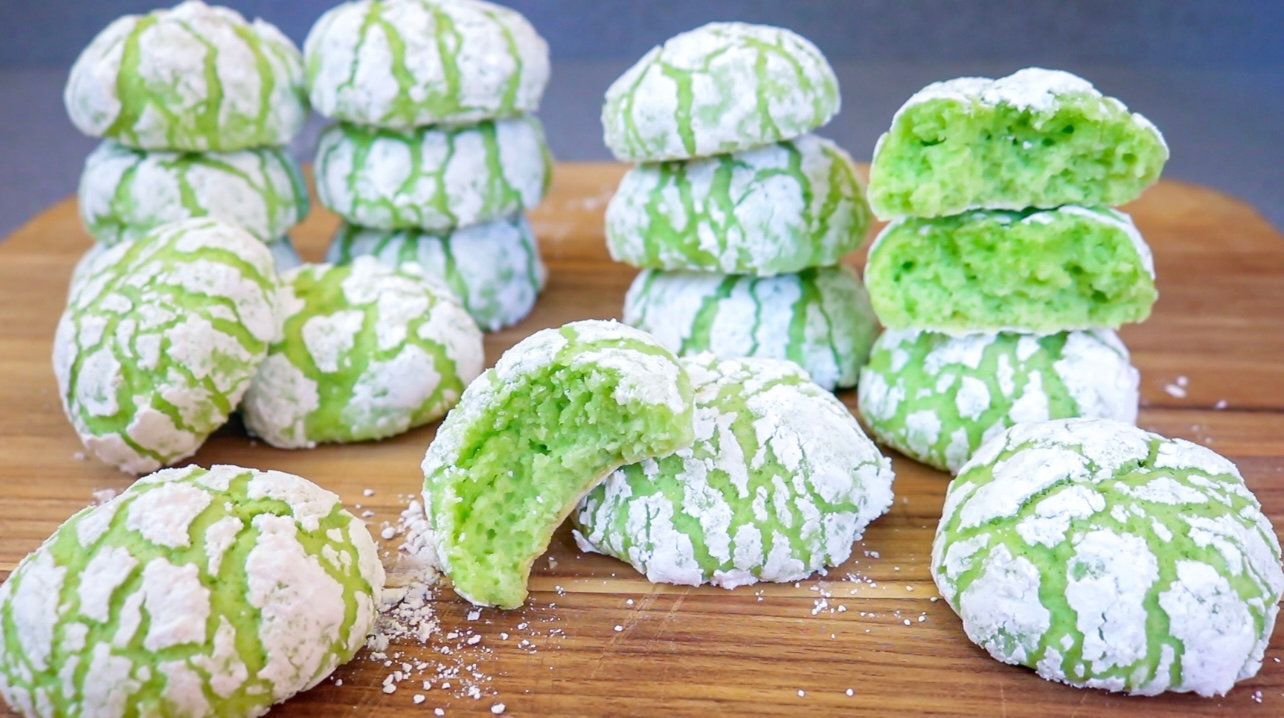 Cooking with Kurt | Buko Pandan Crinkle Cookies