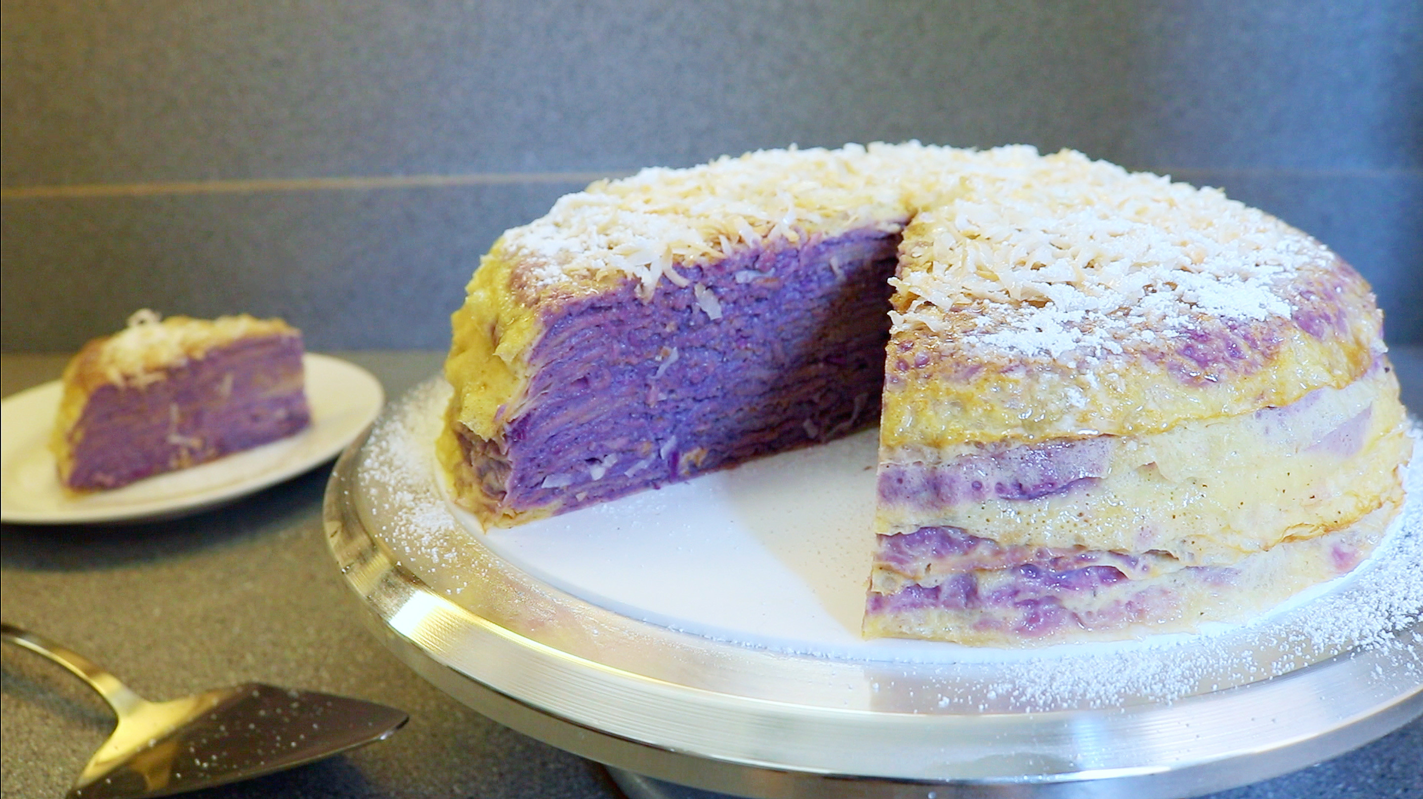 Cooking with Kurt | Ube-Coconut Mille Crêpes Cake