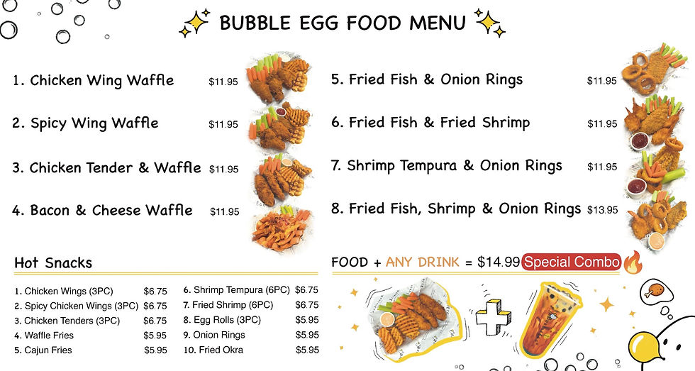 Menus | Bubble Egg