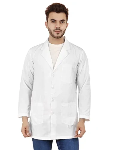 100% Cotton Premium Doctor Lab Coat / Apron with Name | Full Sleeve Lab ...