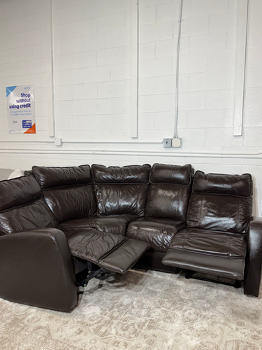 Real Leather Apartment Sized Manual Reclining Sectional | The Couch Bros.