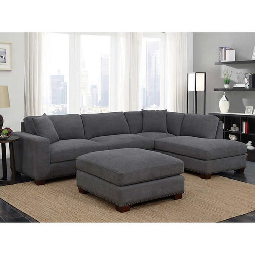 Kyra Fabric Sectional with Ottoman | The Couch Bros.