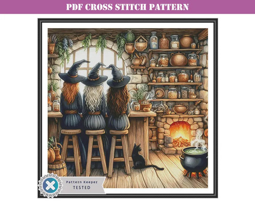 Coven of Three Witches Counted Cross Stitch - Zanna Cross Stitch ...