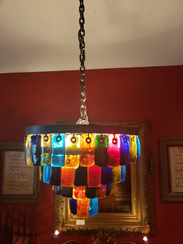 Mexican Modern Glass and iron hanging pendant lamp designed by Felipe ...