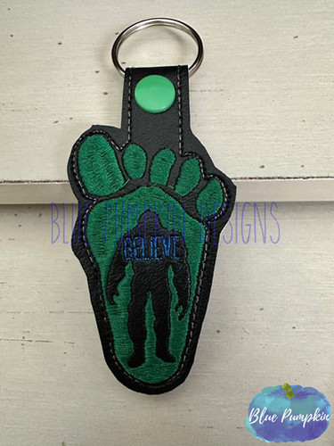 Believe Big Foot Key Fob | Blue Pumpkin Vinyl